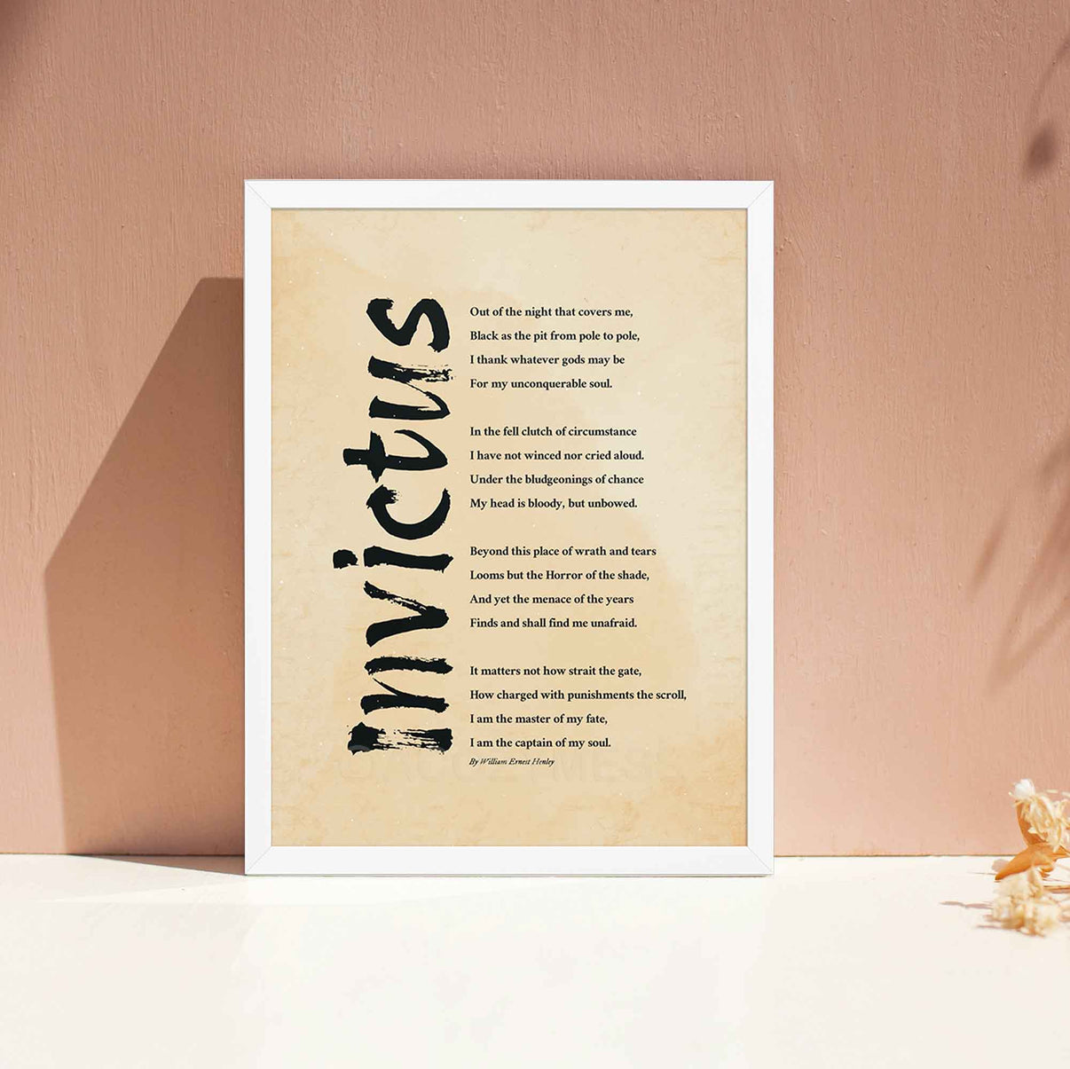 Invictus Poem By William Ernest Henley Poster | Poem Print | Inspirati ...